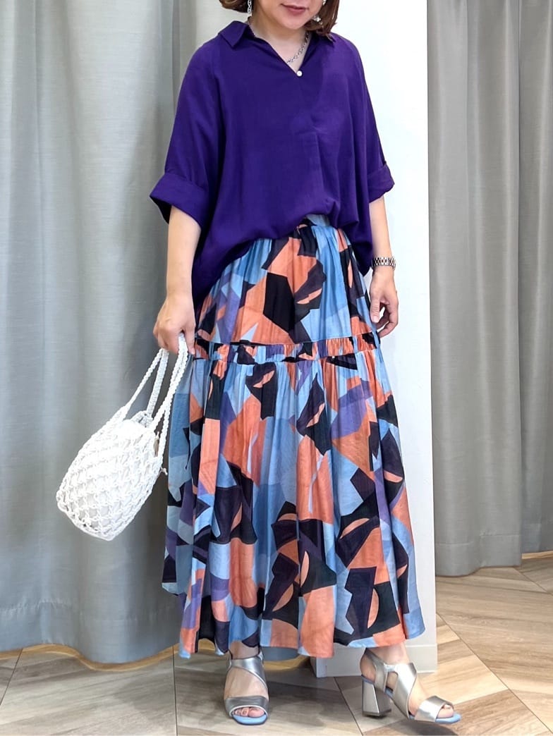 Bou Jeloudのモザイク柄ギャザースカートを使ったコーディネート | Rakuten Fashion(楽天ファッション／旧楽天ブランド ...