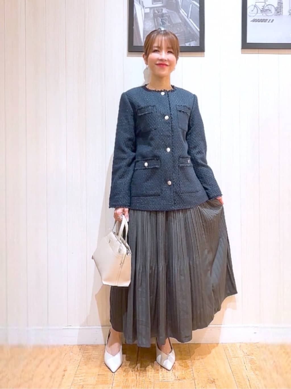 SHOO・LA・RUEの【セレモニーからデイリーまで】フリンジツイードジャケットを使ったコーディネート | Rakuten Fashion ...