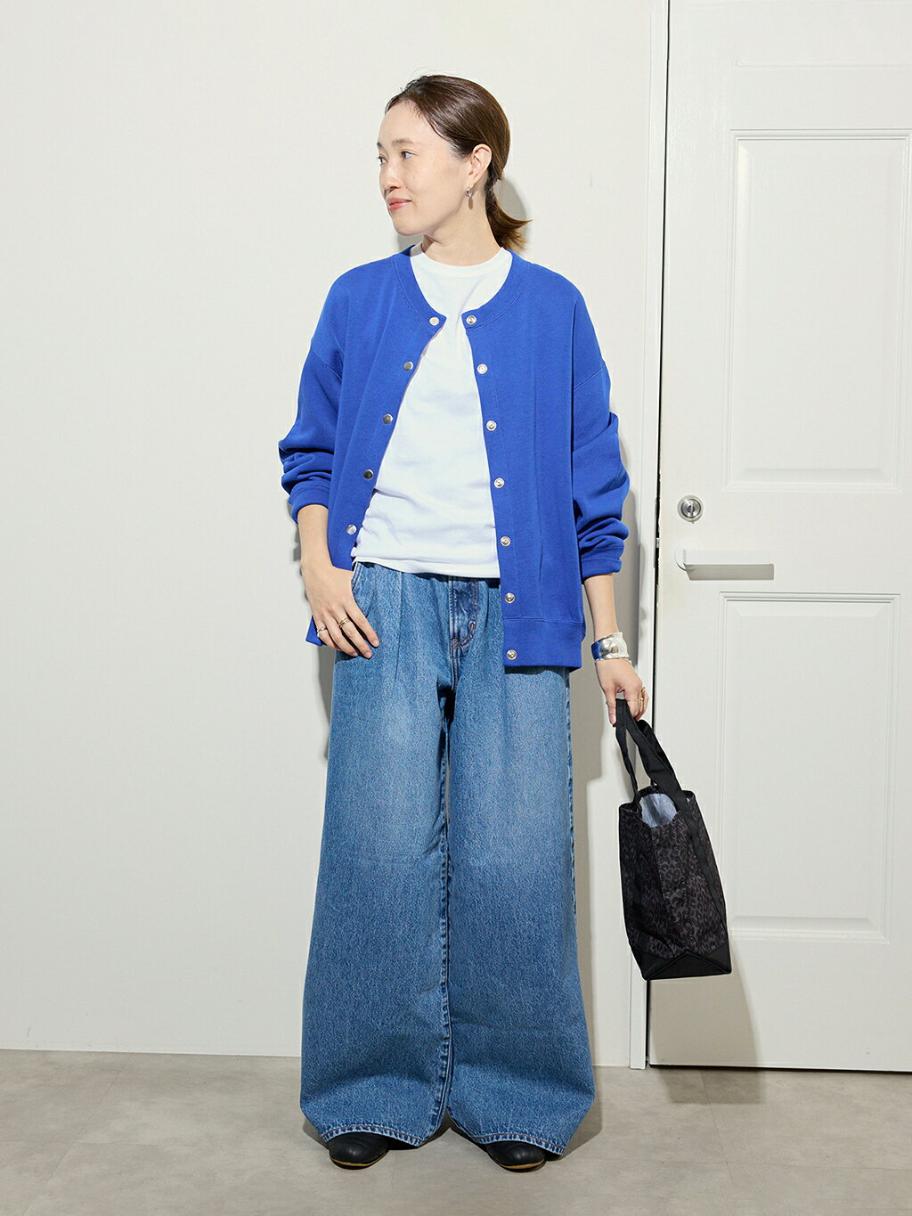 SLOBE IENAの《追加》ダブルフェイスジャージースナップカーディガンを使ったコーディネート | Rakuten Fashion(楽天 ...