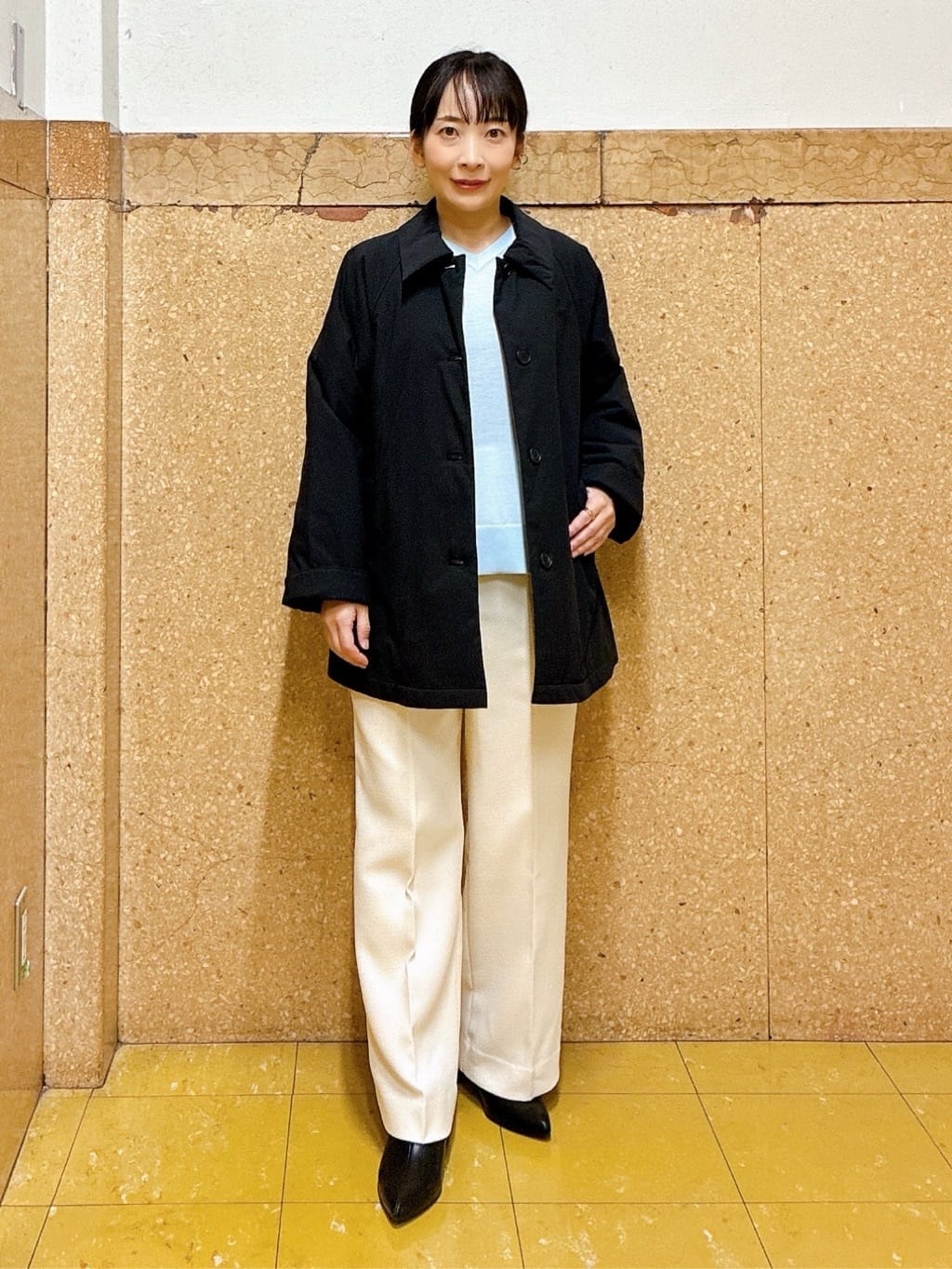 INDIVIの【洗える/毛玉になりにくい】エクストラファインウール Vネックニットを使ったコーディネート | Rakuten Fashion(楽天ファッション／旧楽天ブランドアベニュー)6460074