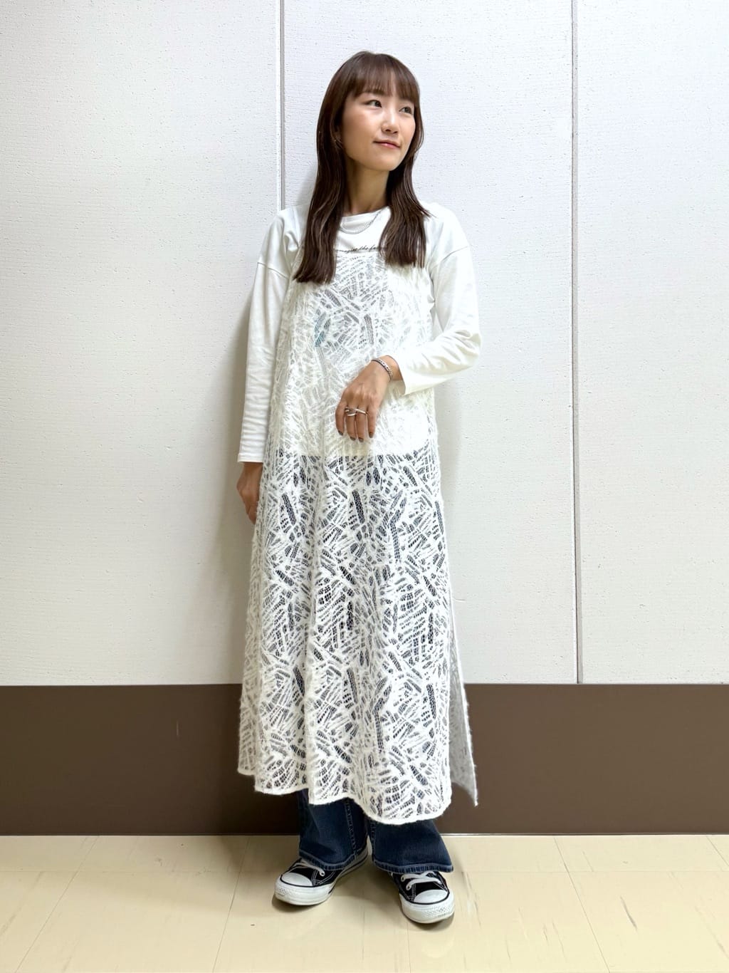 INDIVIの【レイヤード 】レースキャミドレスを使ったコーディネート | Rakuten Fashion(楽天ファッション／旧楽天ブランドアベニュー)6473224