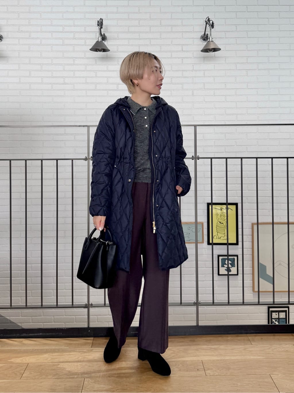 UNITED ARROWS green label relaxingのキルティング ライト ダウン コート 撥水を使ったコーディネート ...