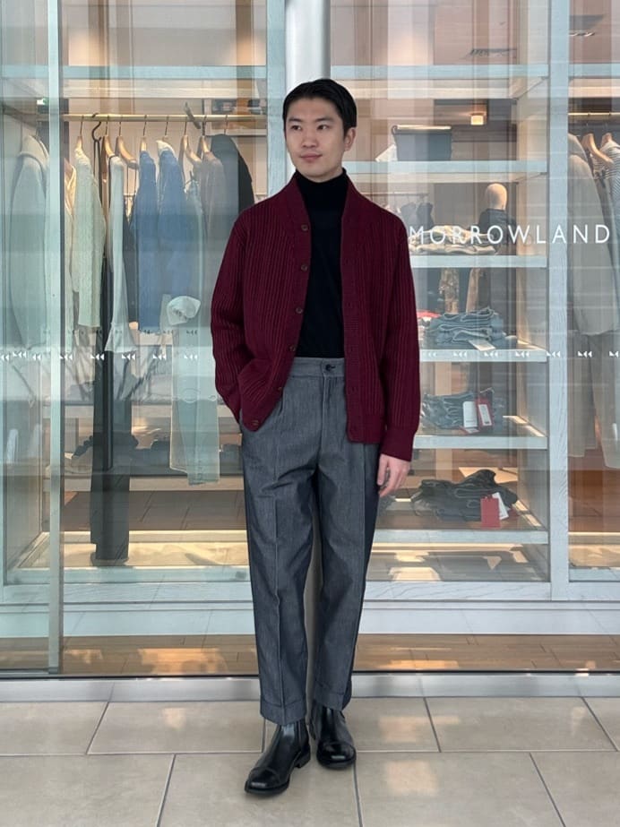 TOMORROWLANDのウールカシミヤシルク リブVネックカーディガンを使ったコーディネート | Rakuten Fashion(楽天 ...